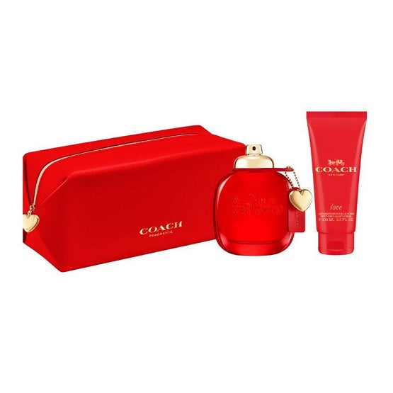 Coach Love Set For Women Eau De Parfum 90ml + Body Lotion 100ml Pouch ...