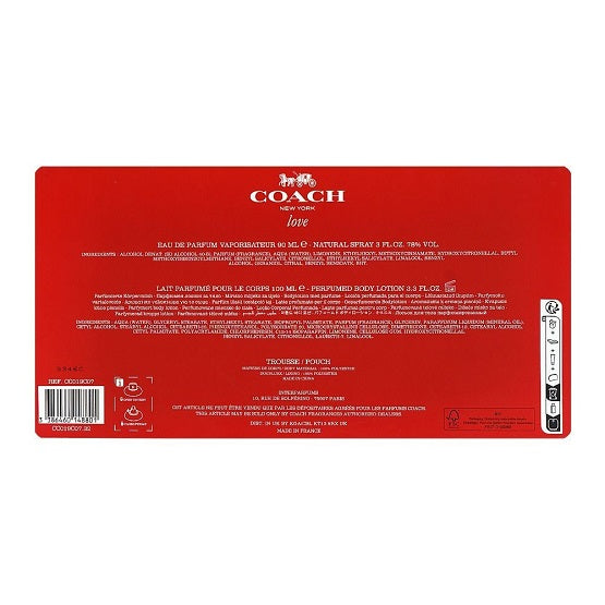 Coach Love Set For Women Eau De Parfum 90ml + Body Lotion 100ml Pouch ...