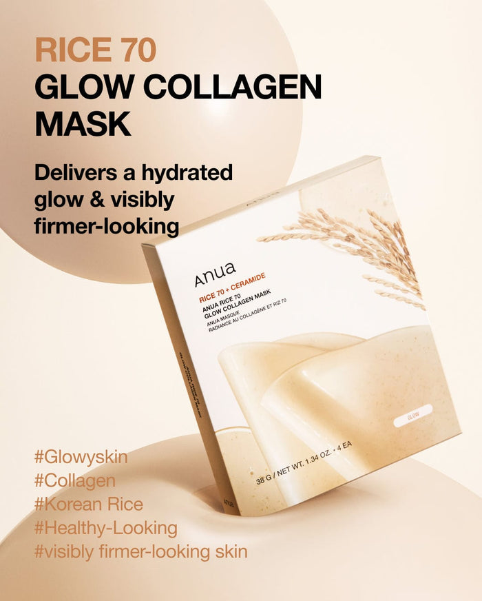 ANUA - Rice 70 Glow Collagen Mask - 1 Sheet – The Vault Pk
